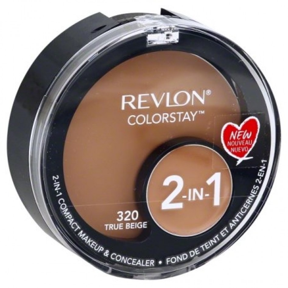 Revlon Colorstay 2 in 1 Compact Makeup & Concealer 320 True Beige - faureal