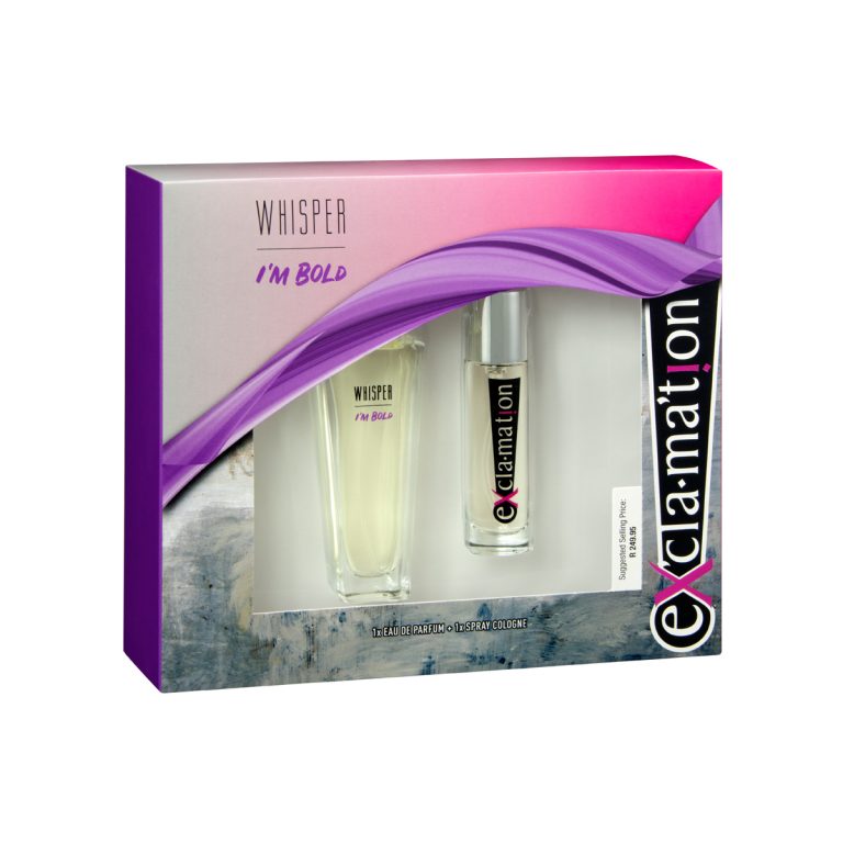 Coty Whisper I`m Bold +Exclamation Gift set 50ml EDP+15ml Spray Cologne ...